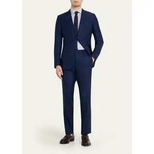 Zegna Cotton And Cashmere Pinstripe Modern-fit Sport Shirt - Blue