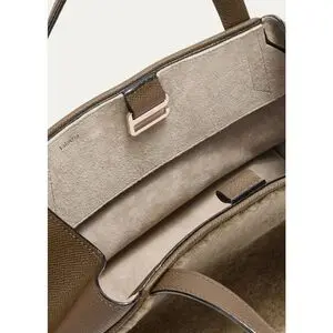 VALEXTRA Gio Small Leather & Shearling Tote Bag