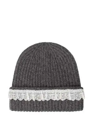 GANNI Wool Lace Beanie Hat