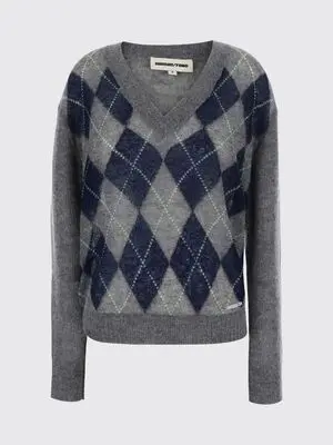 SHUSHU/TONG Argyle V-neck Wool And Mohair Jumper
