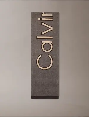 Calvin Klein Statement Logo Birdseye Scarf Iron