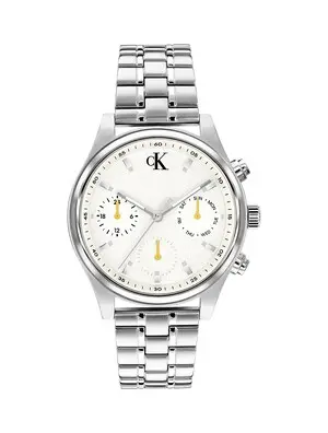 Calvin Klein Monogram Chronograph Bracelet Watch - Eggshell