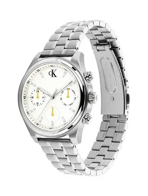 Calvin Klein Monogram Chronograph Bracelet Watch - Eggshell