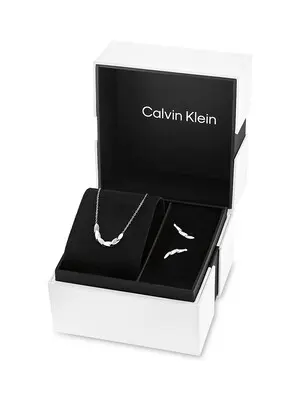 Calvin Klein Asymmetric Earrings + Necklace Set