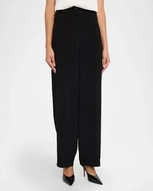 Cinq À Sept Maelor Double Belted Wide-leg Pants