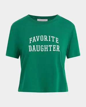 FAVORITE DAUGHTER Cropped Collegiate T-shirt