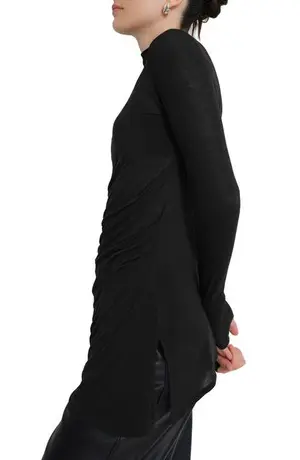 MARCELLA Arden Ruched Turtleneck Knit Top
