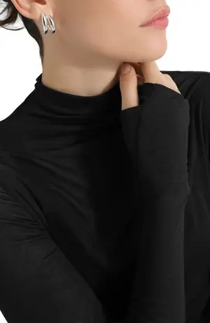 MARCELLA Arden Ruched Turtleneck Knit Top