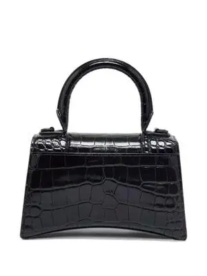 Balenciaga Xs Hourglass Croc-embossed Tote Bag