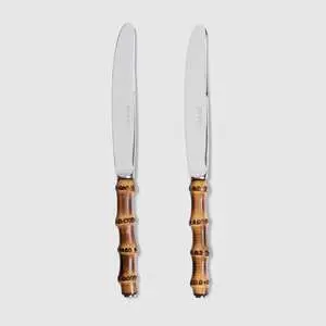Gucci Bamboo Dessert Knife, Set Of Two - Brown