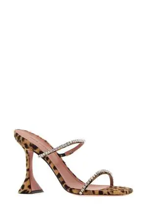 Amina Muaddi Printed Calf Hair Gilda Mules