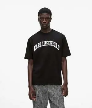Karl Lagerfeld Varsity Relaxed-fit T-shirt - Black