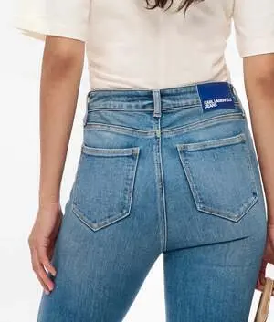 Karl Lagerfeld Washed High-rise Skinny Jeans