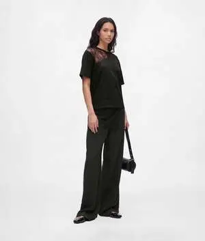 Karl Lagerfeld Lace Panel T-shirt