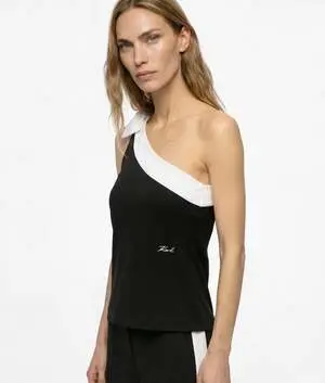 Karl Lagerfeld One-shoulder Bow Top