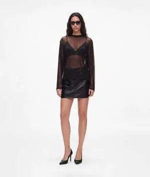 Karl Lagerfeld Long-sleeved Mesh Top