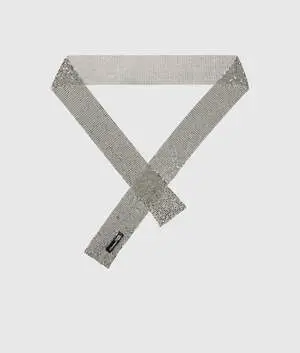 Karl Lagerfeld Skinny Chainmail Scarf - Silver