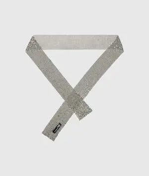 Karl Lagerfeld Skinny Chainmail Scarf - Silver