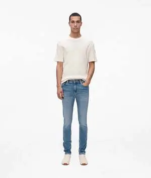 Karl Lagerfeld Washed Blue Skinny Jeans - Visual Washed Blue