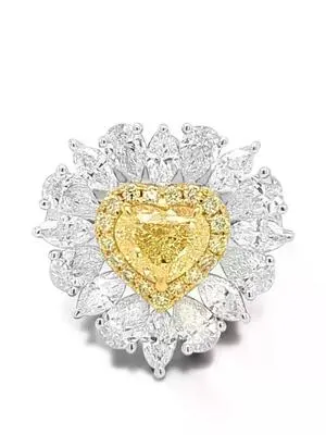HYT JEWELRY Yellow Diamond Heart Ring - Silver