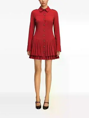Cinq À Sept Dalissa Pleated-skirt Button-up Mini Dress