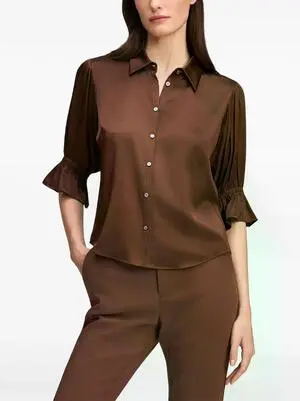 Cinq À Sept Fiona Ruffled-sleeve Silk Top