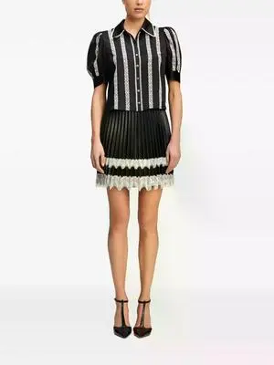 Cinq À Sept Nalea Lace-trim Puff-sleeve Top