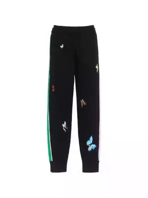 BARRIE X Damien Hirst The Butterflies Intarsia-knit Track Pants - Black
