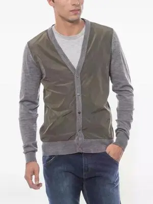 FERRI Tess Panelled Wool Cardigan - Grey