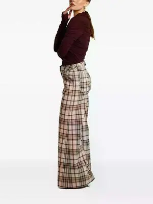 LIZ SKORSIS Check Maddix Wide-leg Trousers
