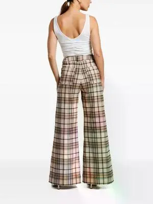 LIZ SKORSIS Check Maddix Wide-leg Trousers