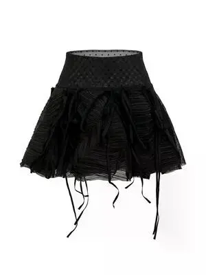 PAPER DOLLS Pleated Organza-panelled Bubble Mini Skirt
