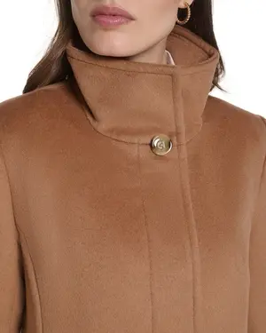 Cole Haan Stand Collar Wool Blend Coat
