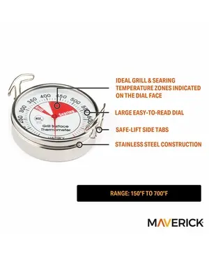 MAVERICK Surface Thermometer, 2.25 L
