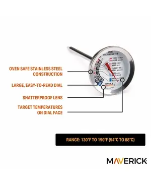 MAVERICK Gourmet Roasting Thermometer, 4.75 L