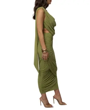 JLUXLABEL Divine Drape Skirt Set - Lime