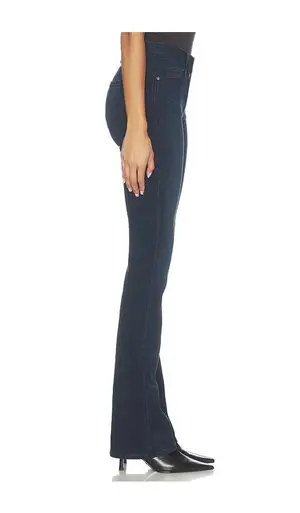 Paige High Rise Manhattan Bootcut Jeans In Navy