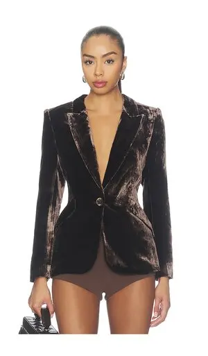 L'AGENCE Chamberlain Blazer In Brown - Dark Java