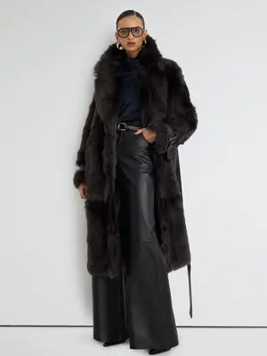 ATELIER Shearling Belted Long Coat