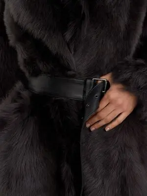 ATELIER Shearling Belted Long Coat
