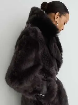 ATELIER Shearling Belted Long Coat