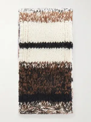 LAUREN MANOOGIAN Rio Striped Alpaca, Pima Cotton And Merino Wool-blend Scarf - Multi