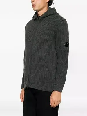 C.P. COMPANY Ribbed-knit Hoodie
