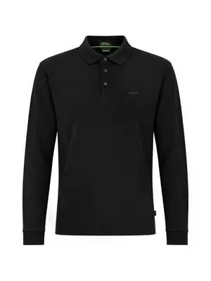 BOSS Long-sleeved Polo Shirt In Interlock Cotton With Logo