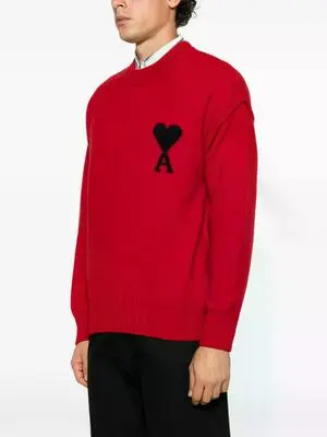AMI Paris De Coeur Intarsia-knit Sweater