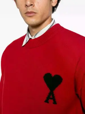 AMI Paris De Coeur Intarsia-knit Sweater