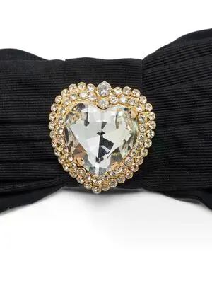 Alessandra Rich Crystal Heart Bow Hair Clip