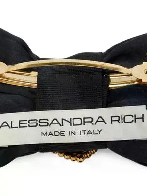 Alessandra Rich Crystal Heart Bow Hair Clip