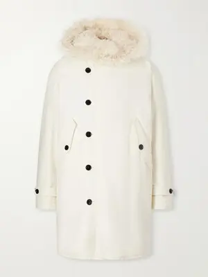 TOTEME Hooded Shearling-lined Cotton-ripstop Parka - Neutrals