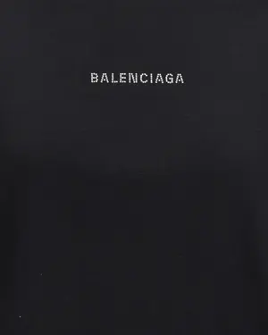Balenciaga Logo Embellished Mockneck T-shirt